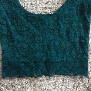Forever 21 | Tops | Green Lace Crop Top | Poshmark